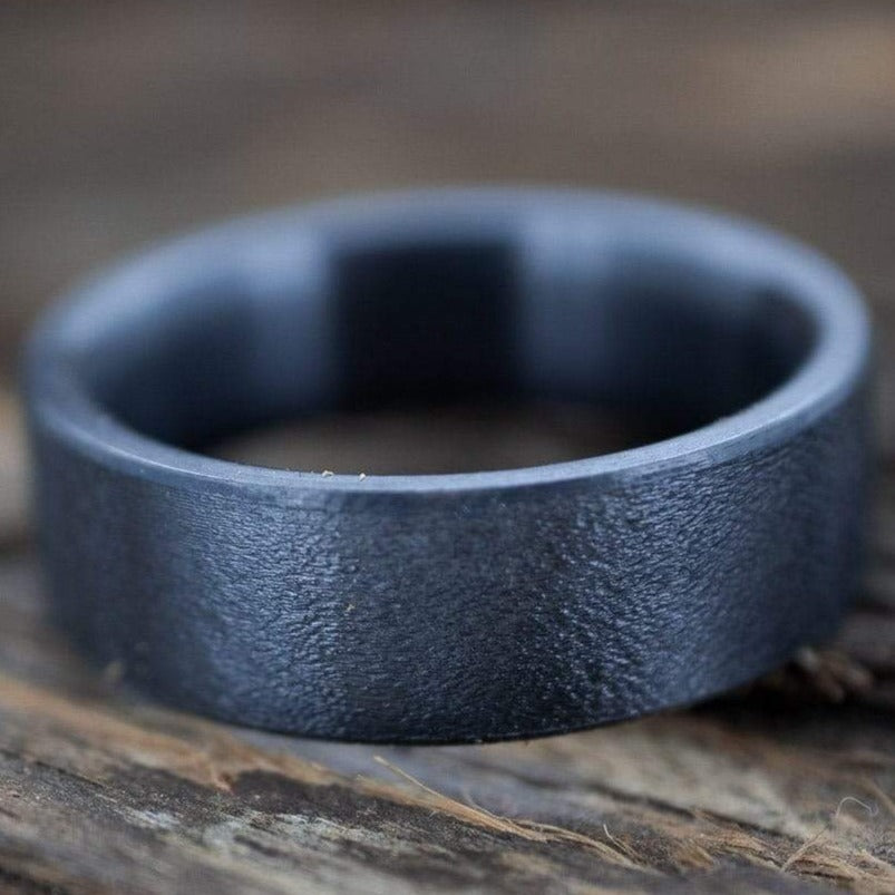 Orange Peel Texture Black Zirconium – Rugged Ringwear